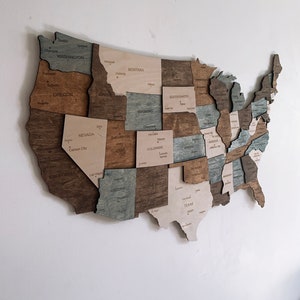 Wooden US Map United States Map Wall Art US Map Push Pin Map Travel Map ...