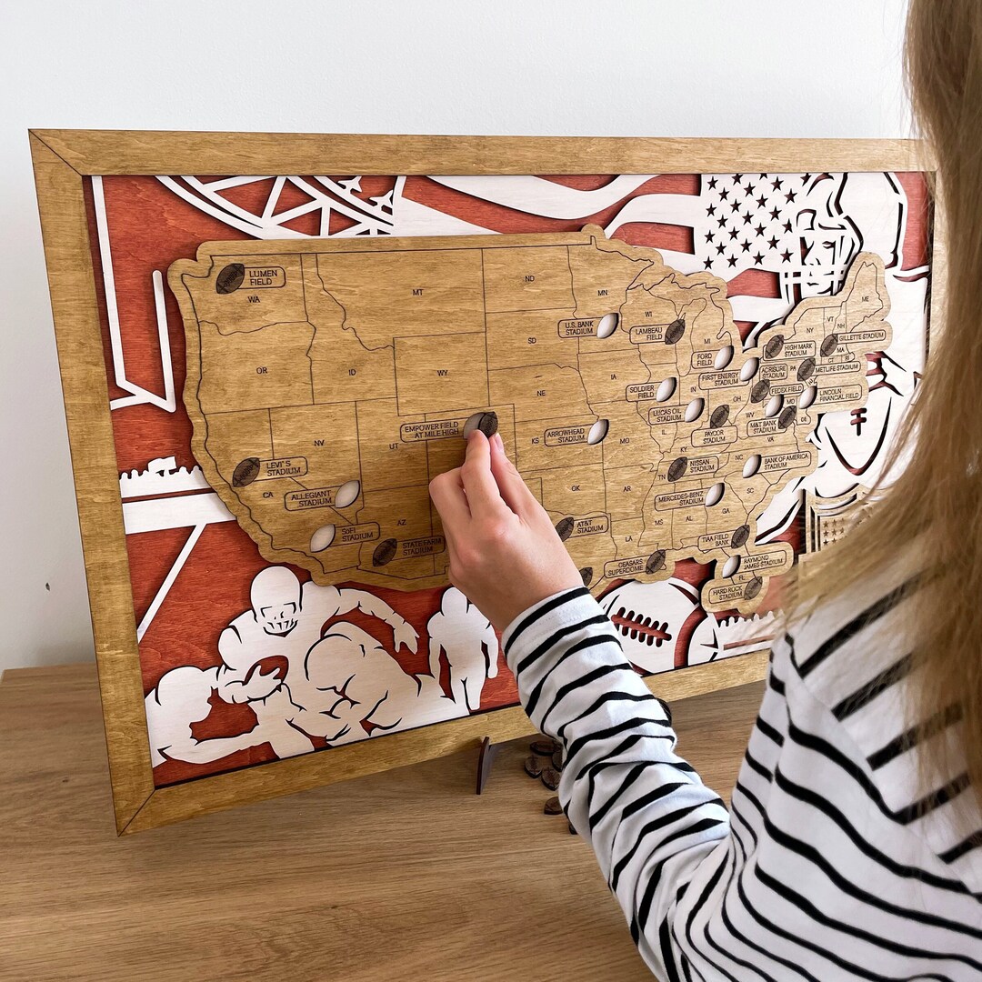 NFL Stadium Map Custom Football Stadium Map Pro Football - Etsy