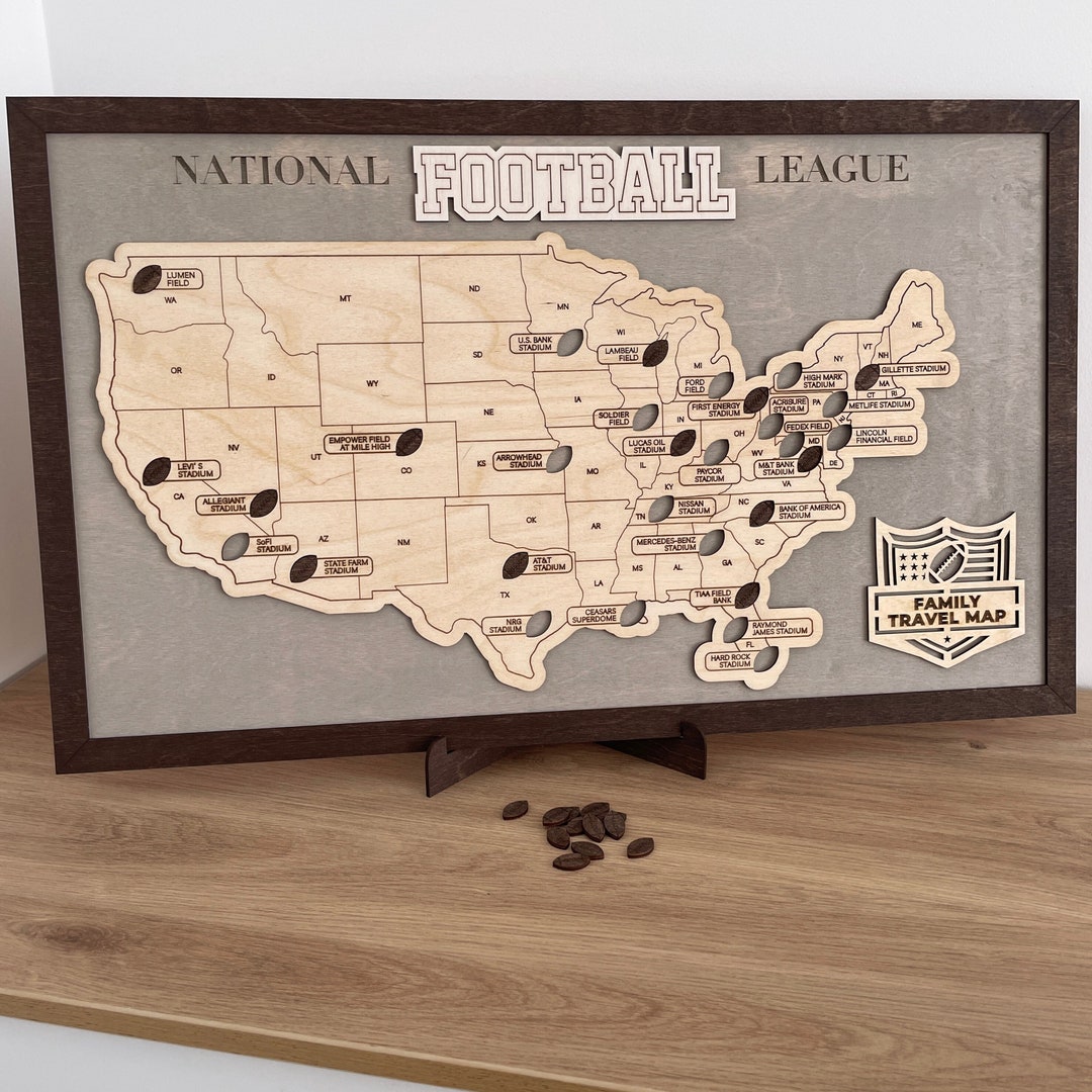 NFL Stadium Map Custom Football Stadium Map Pro Football - Etsy