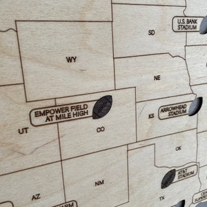 Football Stadium Map NFL Stadium Map Football Bucket List NFL Travel ...