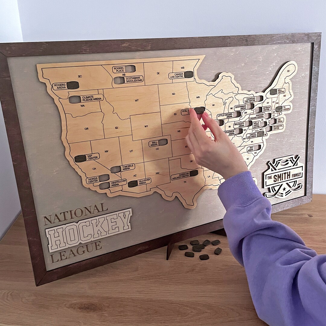 Hockey Stadium Map NHL Map Hockey Map NHL Arena Map Hockey Travel Map ...