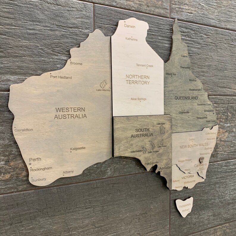Wooden Australia Map Australia Wood Map Wood Wall Art - Etsy Australia