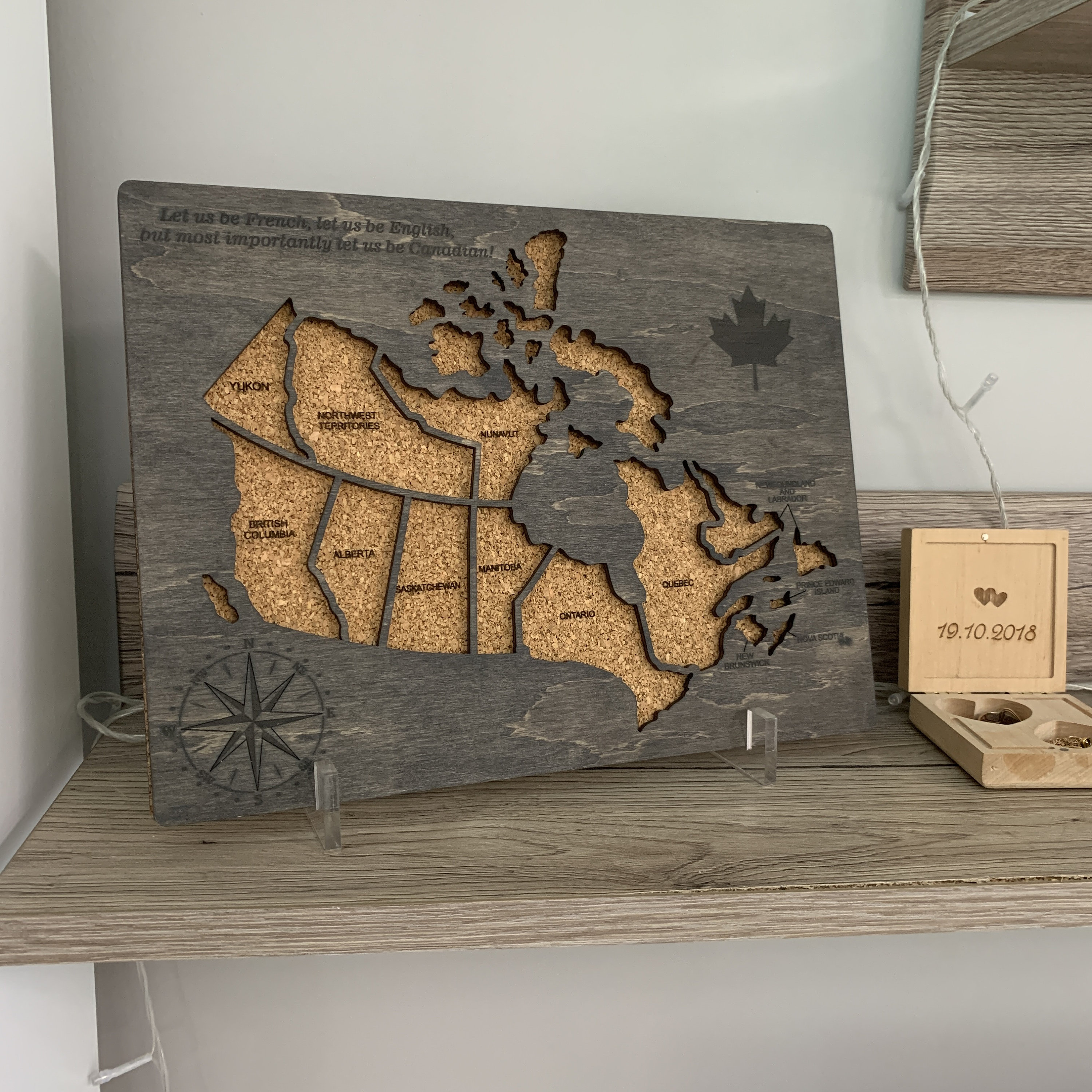 Wooden Canada Map Push Pin Canada Map Travel Map Personalized - Etsy