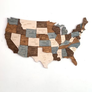 Wooden US Map United States Map Wall Art US Map Push Pin Map Travel Map ...