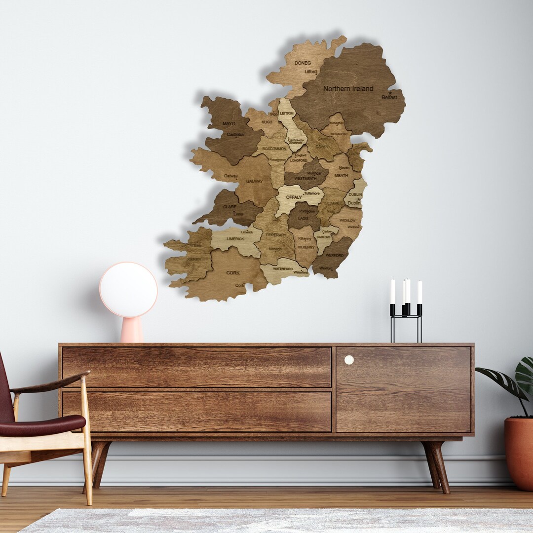Wooden Ireland Map Wall Art Ireland Map Irish Wall Art Irish - Etsy Ireland