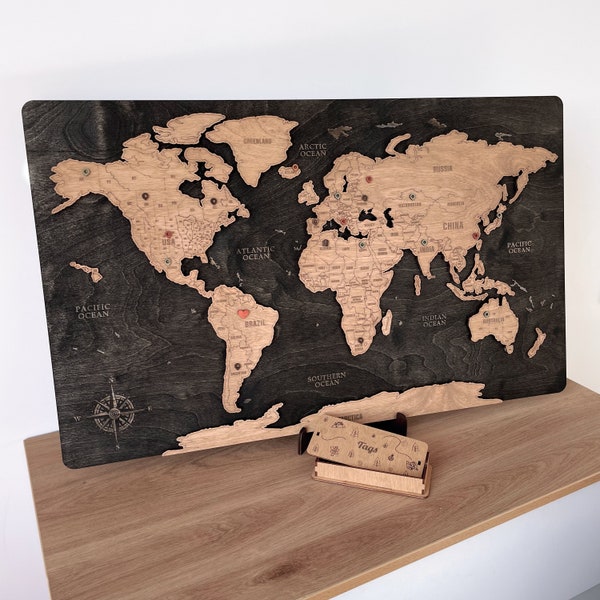 Wooden Map - Etsy