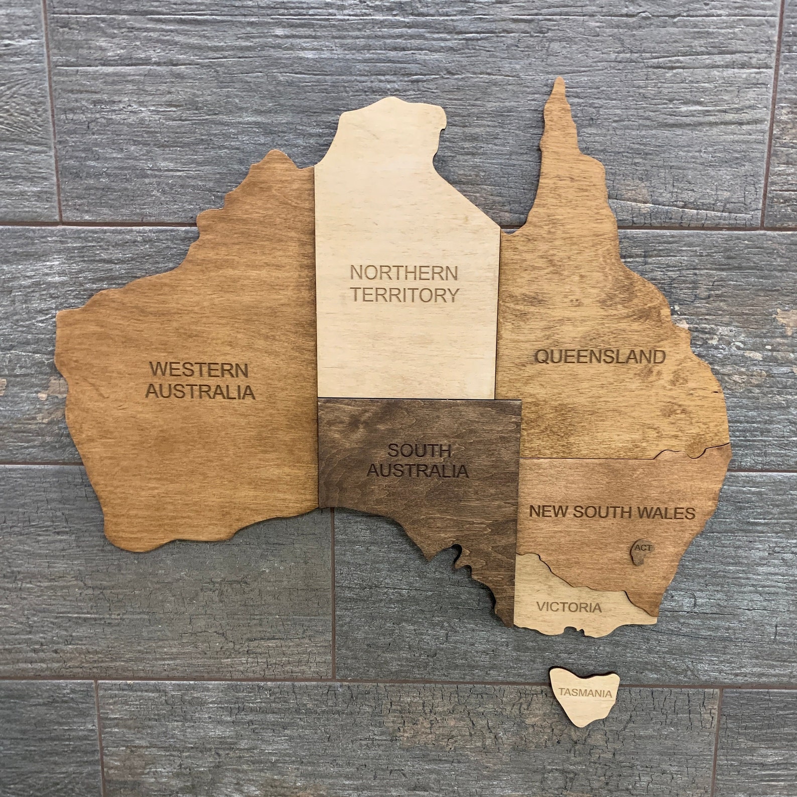 Wooden Australia Map Wall Art Wood Australia Map Australian | Etsy
