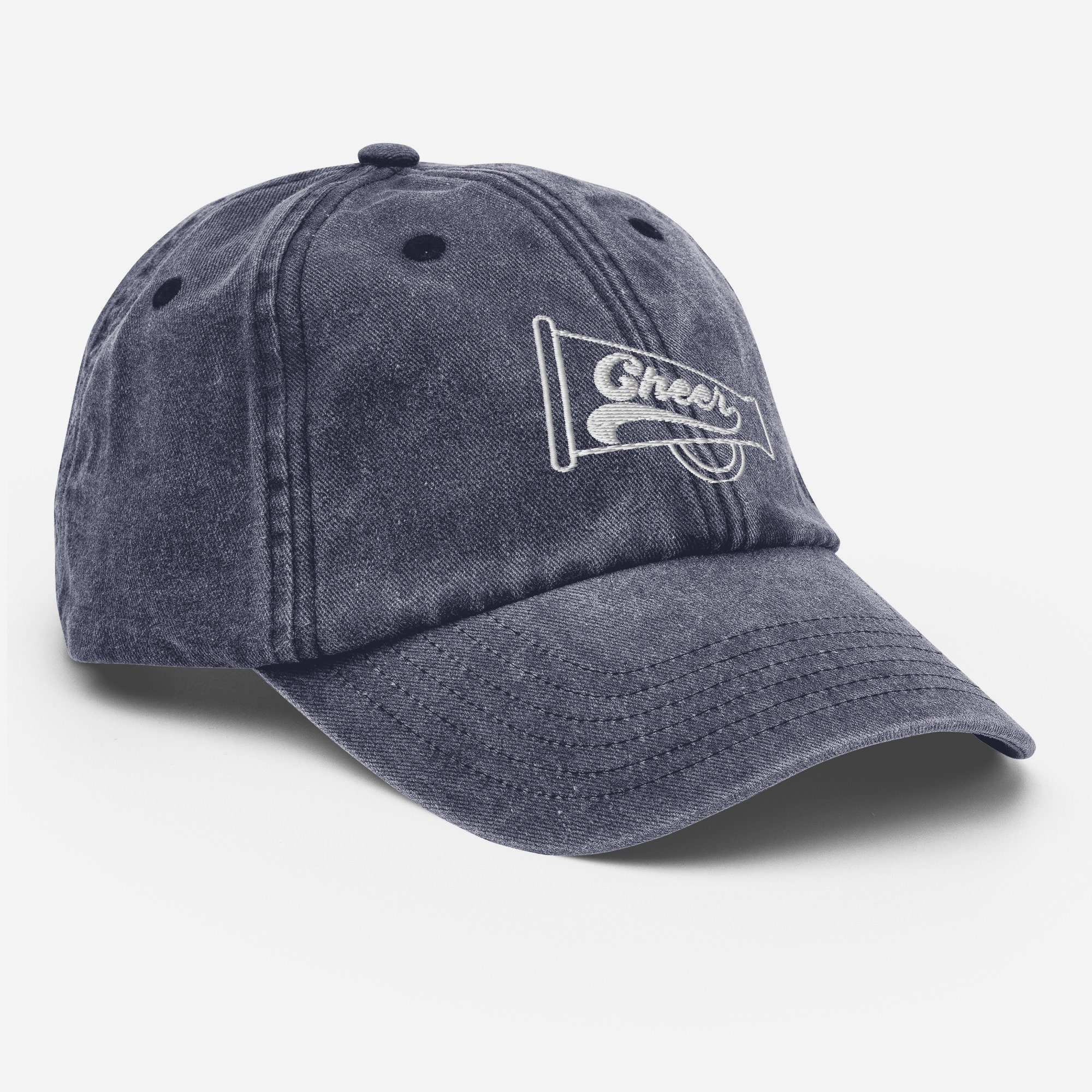 Vintage 'cheer' Embroidered Cap Retro Clothing Baseball Cap ...
