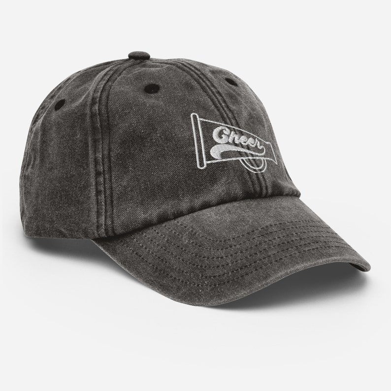 Vintage 'cheer' Embroidered Cap Retro Clothing Baseball Cap ...