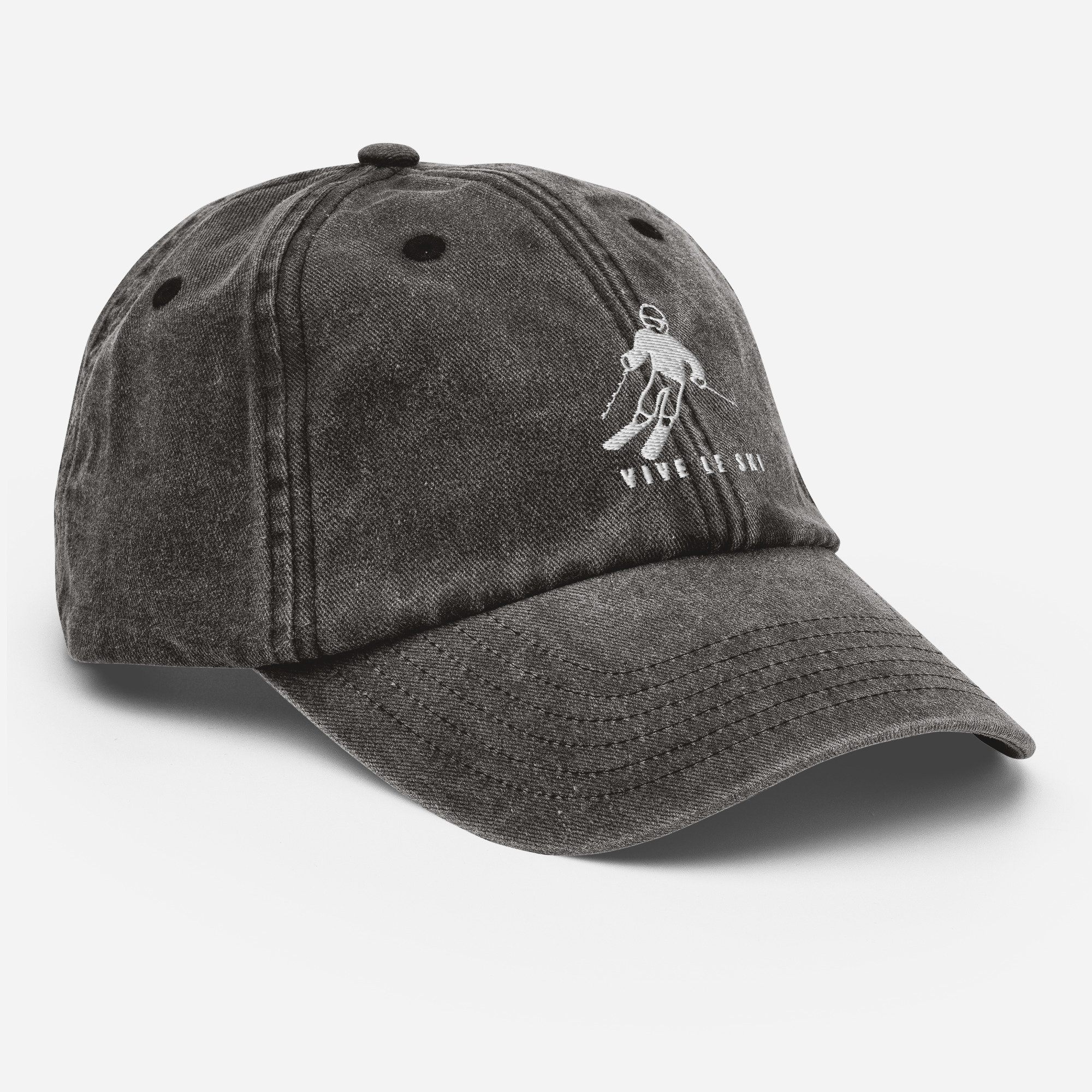 Vintage 'vive Le Ski' Baseball Cap Gift for Ski Lovers Embroidered Cap ...