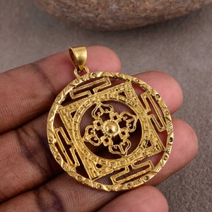 Shri Yantra Pendant, Mandala Necklace, Gold Necklace, Spiritual ...