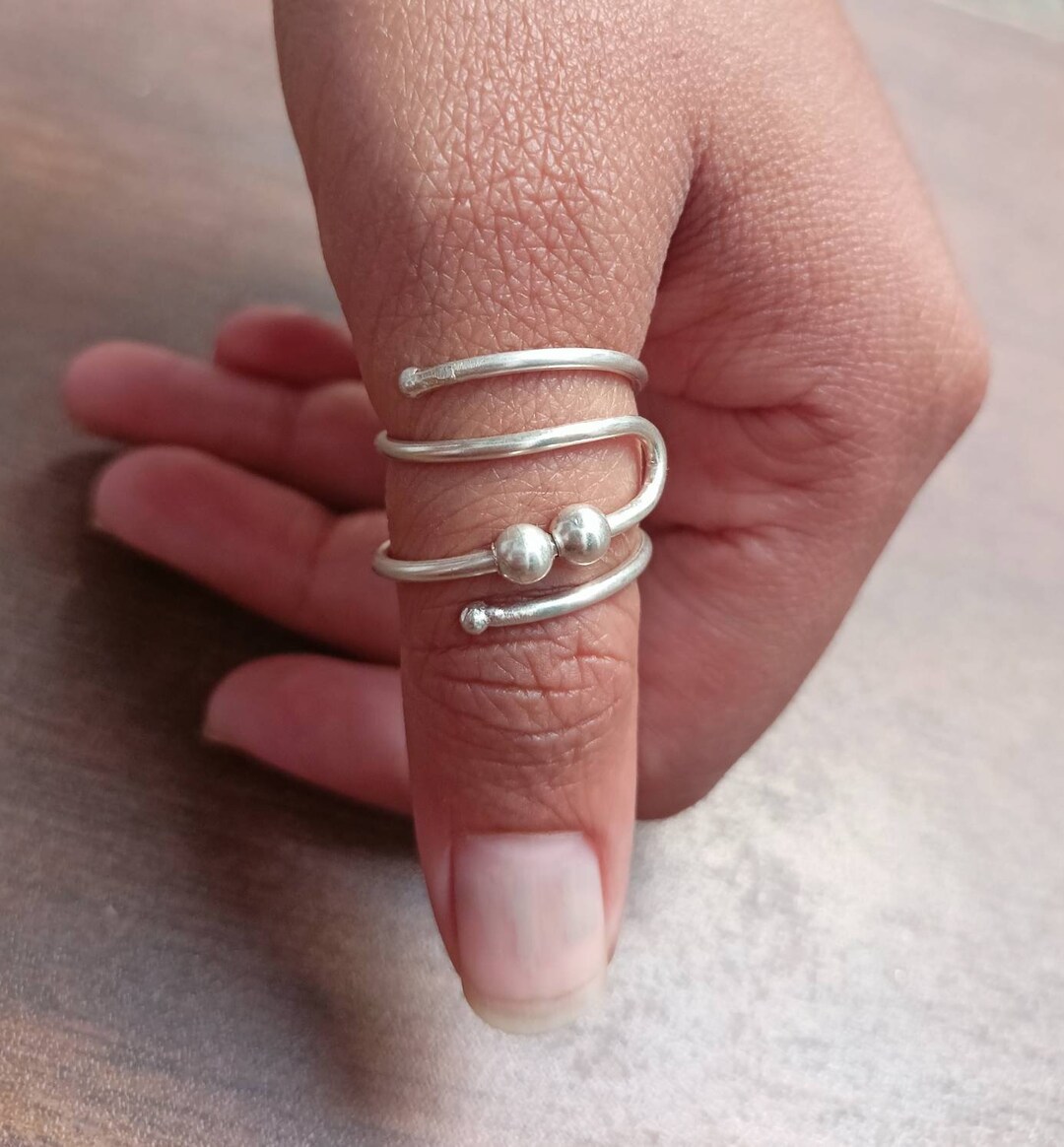 Anxiety Bead Ring Spinning Fidget Rings Stacking Minimalist Spinner for ...