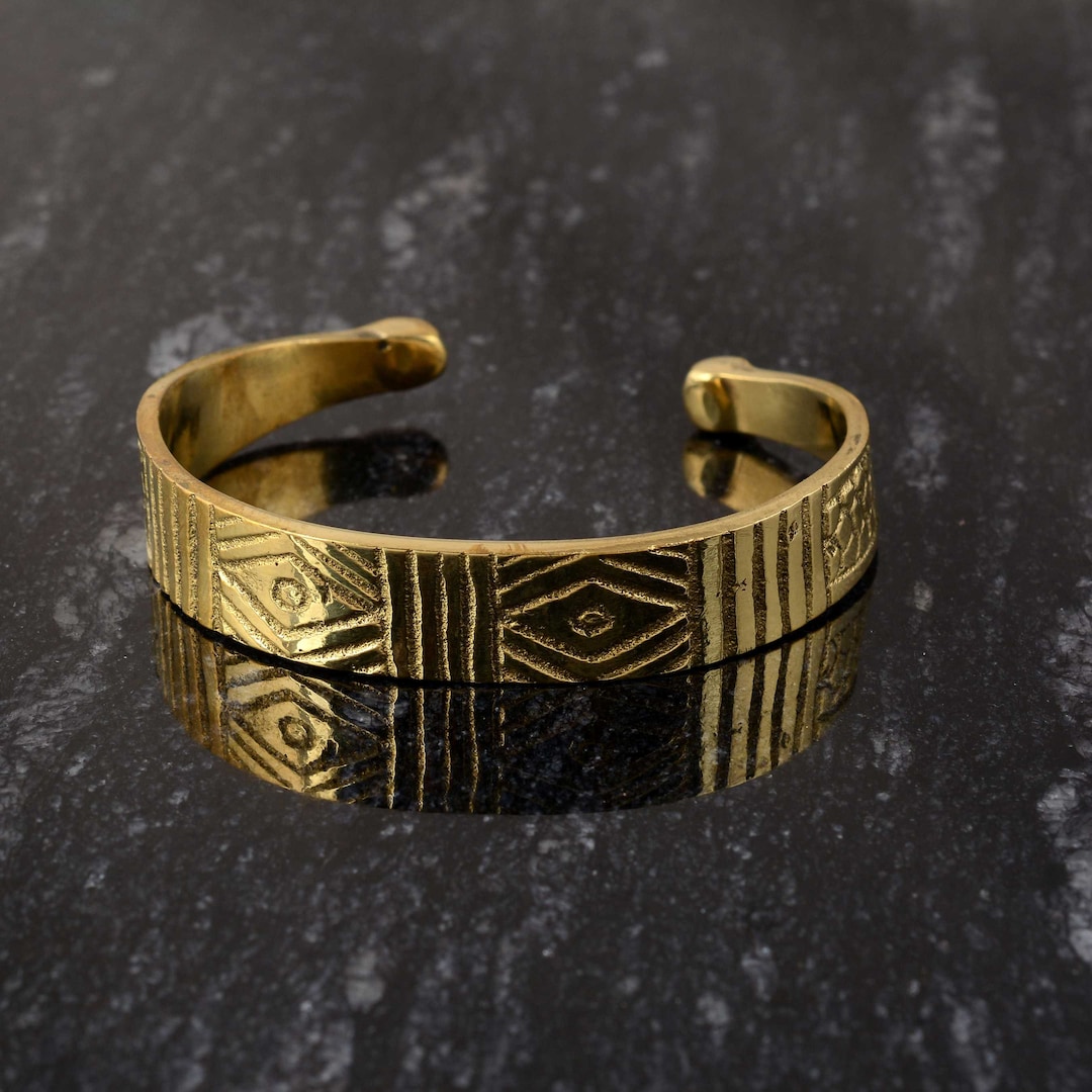 Brass Cuff Rustic Solid Brass Bracelet Brass Boho Jewelry - Etsy UK