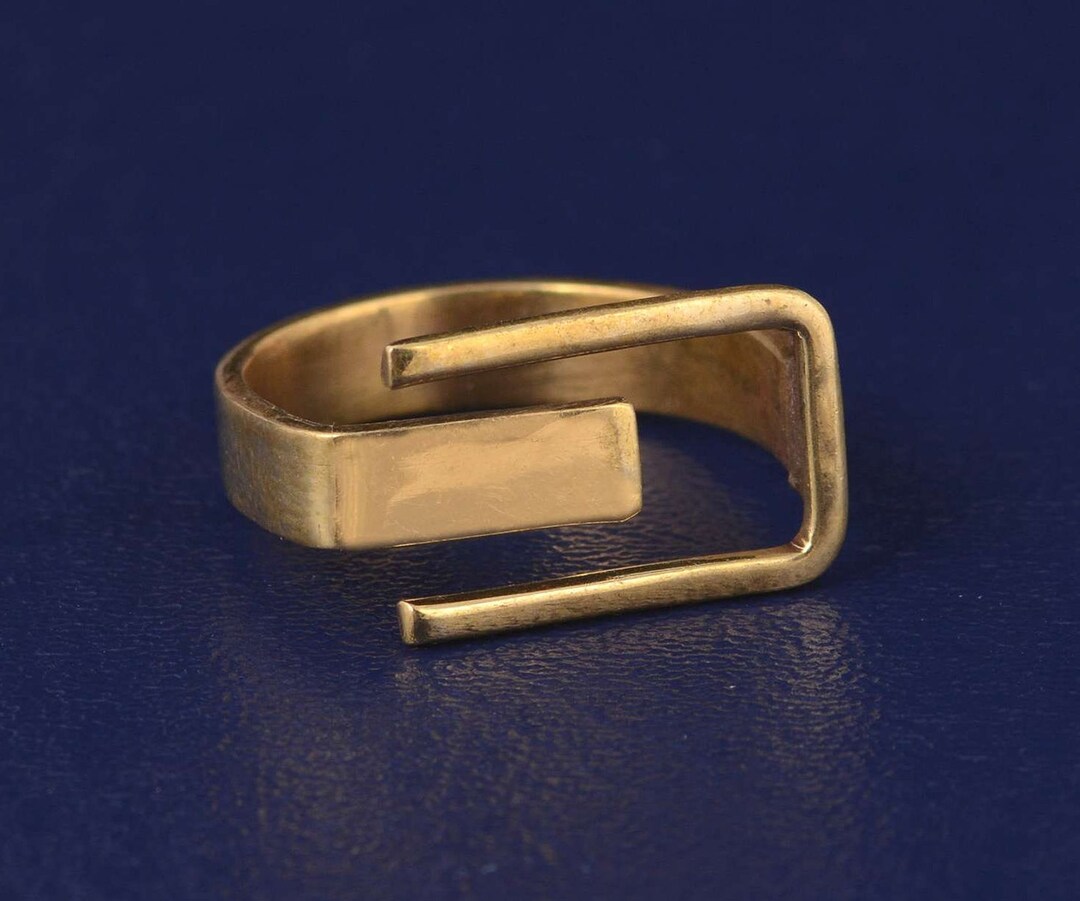 Gold Square Ring Geometric Ring Minimalist Ring Adjustable - Etsy
