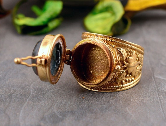 Labradorite Poison Ring Secret Compartment Ring Pill Box - Etsy