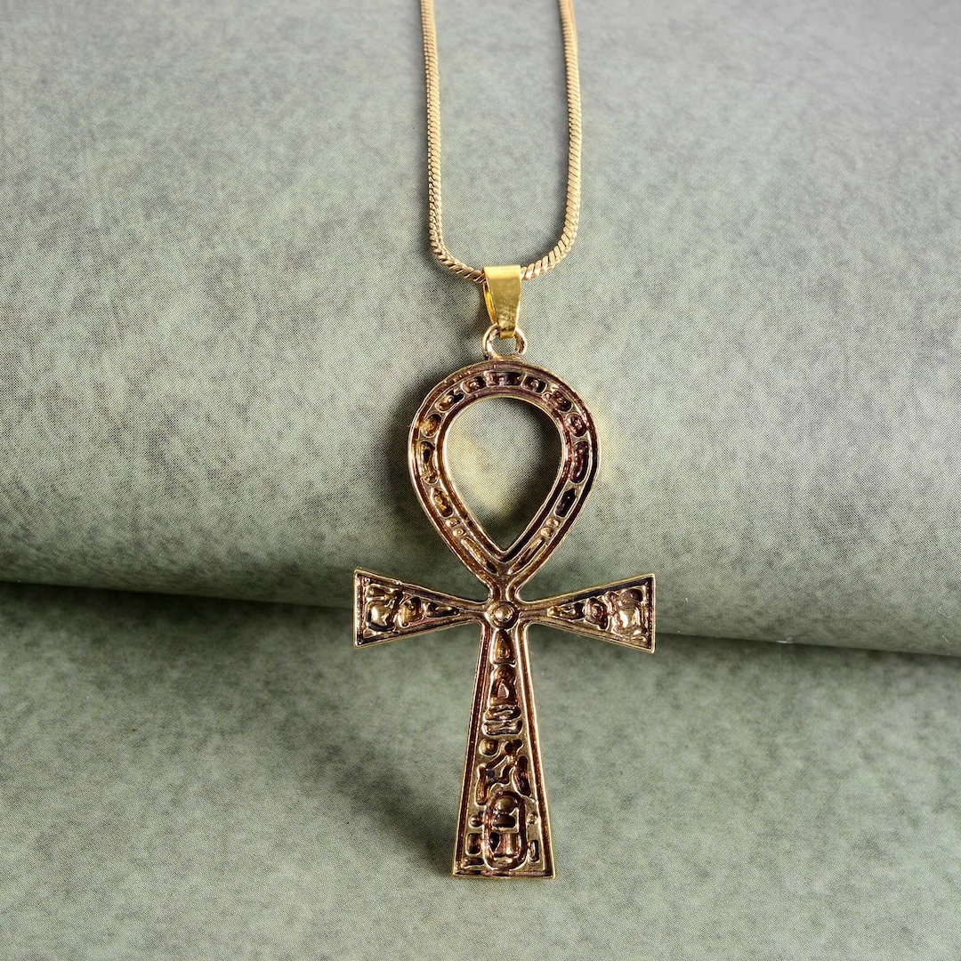 Gold Ankh Necklace, Brass Pendants, Ankh Symbol Pendant, Egyptian Ankh ...