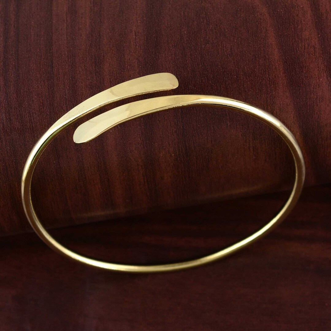 Gold Adjustable Minimalist Upper Arm Cuff, Boho Arm Bracelet, Gift for ...