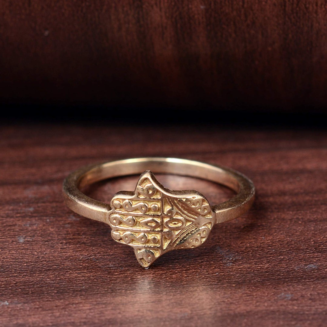 Hamsa Ring, Hand OF Fatima Ring, Brass Hamsa Ring, Beautiful Ring ...