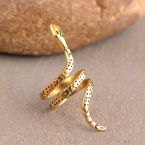 Snake Ring, Stacking Ring, Adjustable Brass Ring, Anniversary Gift ...