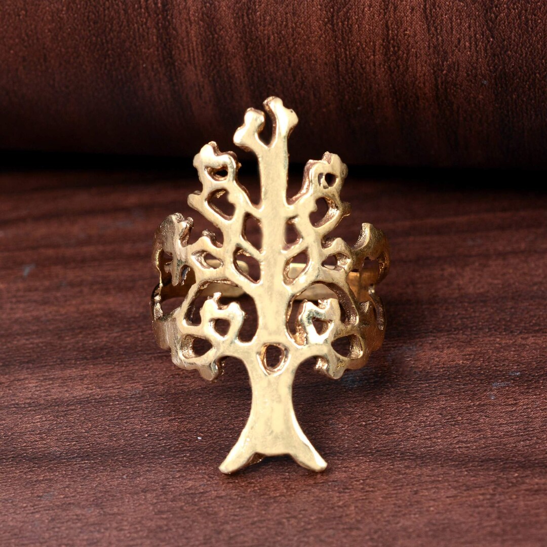 Brass Tree Ring, Tree of Life Ring, Nature Inspired Ring, Christmas ...