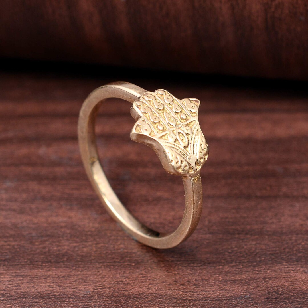 Hamsa Ring, Hand OF Fatima Ring, Brass Hamsa Ring, Beautiful Ring ...