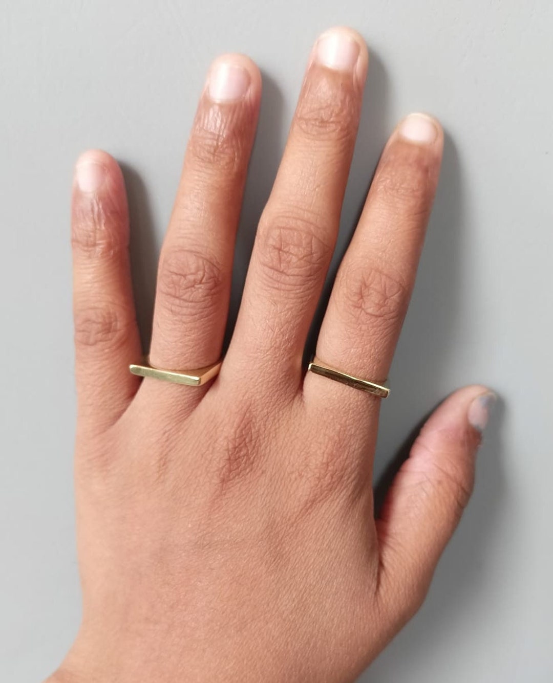 Minimalist Flat Bar Ring, Stacking Ring, Gold Bar Ring, Boho Ring ...
