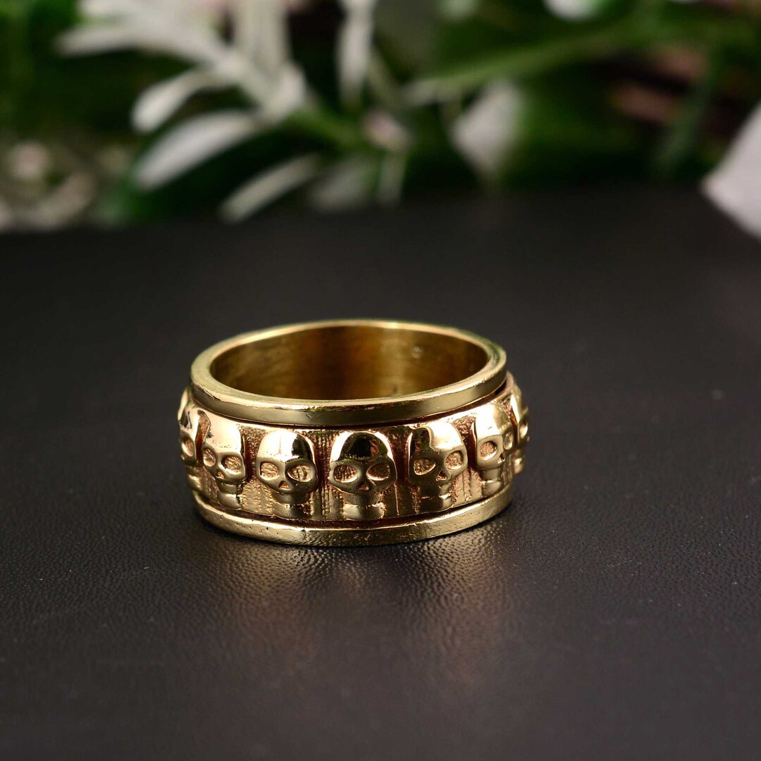Gold Skull Ring, Gothic Horror Ring, Ethnic Ring, Skeleton Ring, Skull ...