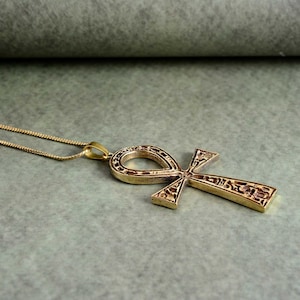 Gold Ankh Necklace, Brass Pendants, Ankh Symbol Pendant, Egyptian Ankh ...