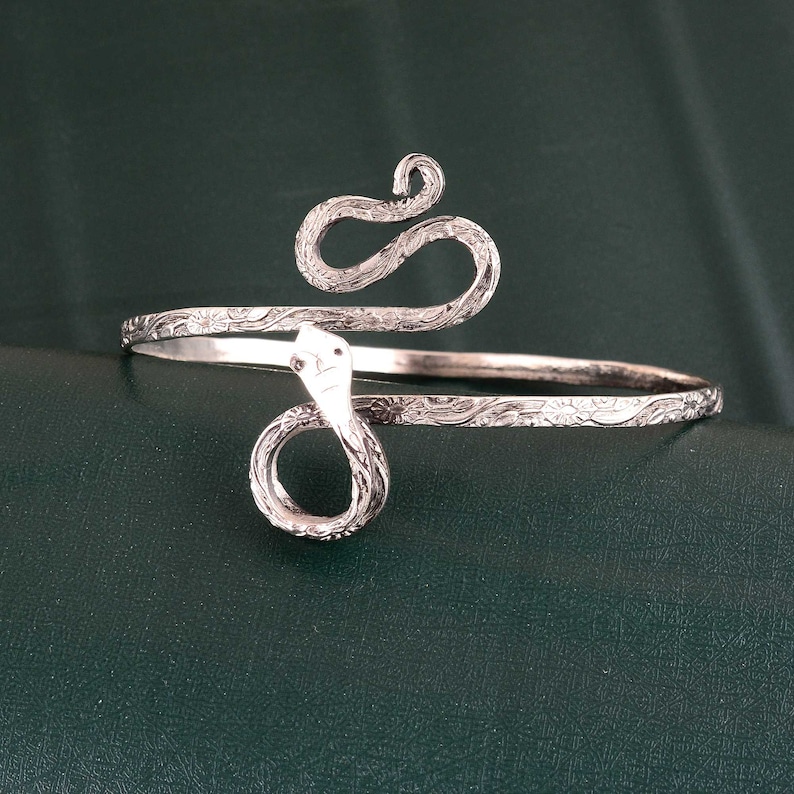 Silver Snake Bracelet Arm Cuff, Serpent Bracelet, Upper Arm Cuff ...