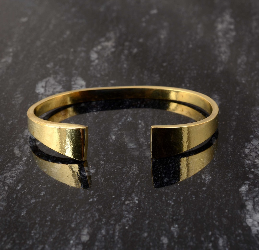 Simple Solid Brass Bracelet / Bangle / Boho / Ethnic / Rustic ...