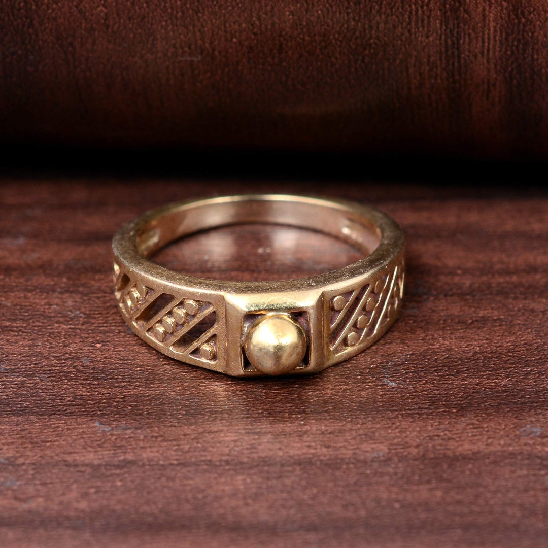 Gold Dot Ring, Brass Ring, Handmade Ring, Gift for Her, Designer Ring ...