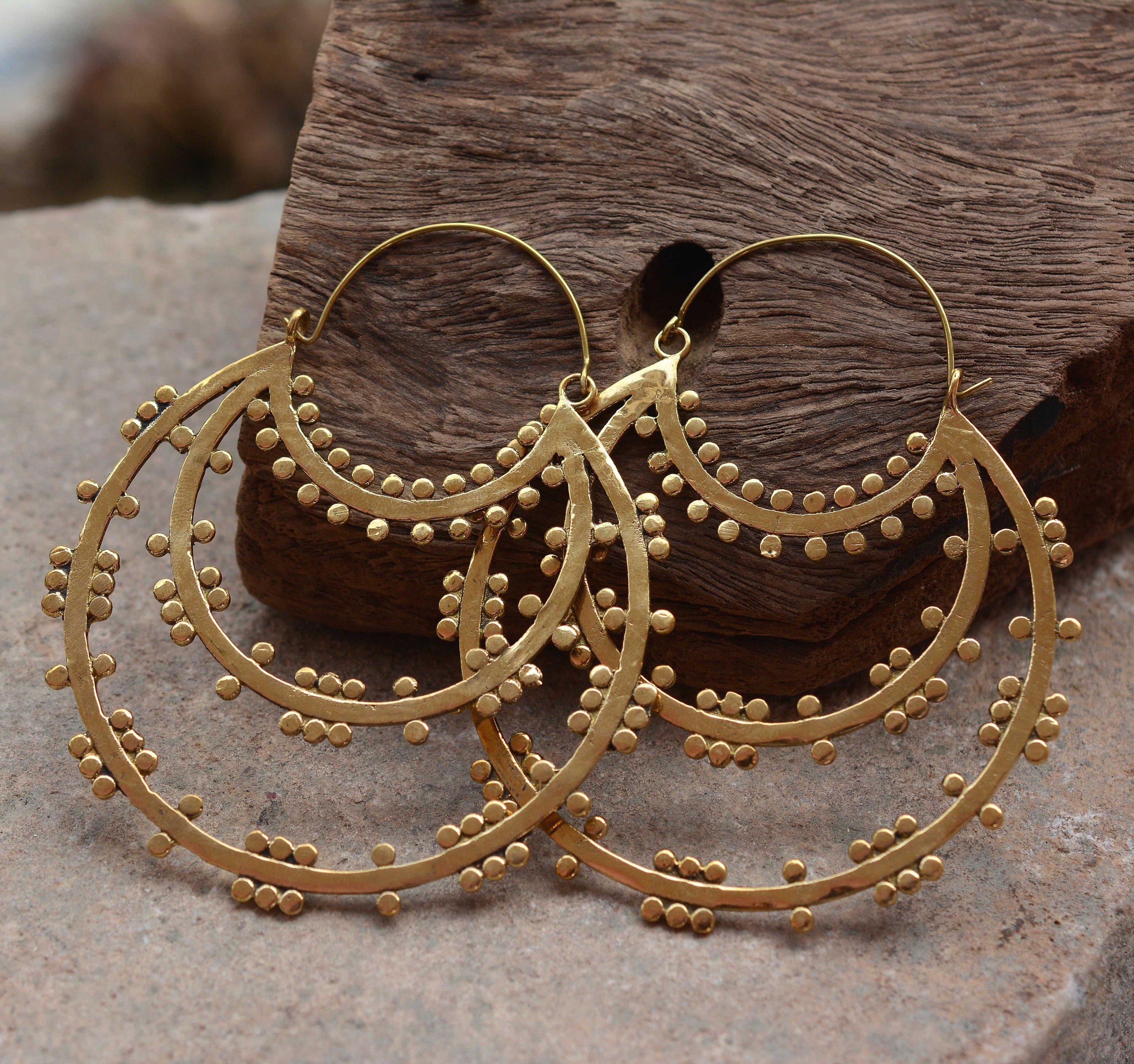 Round gold earrings Etsy