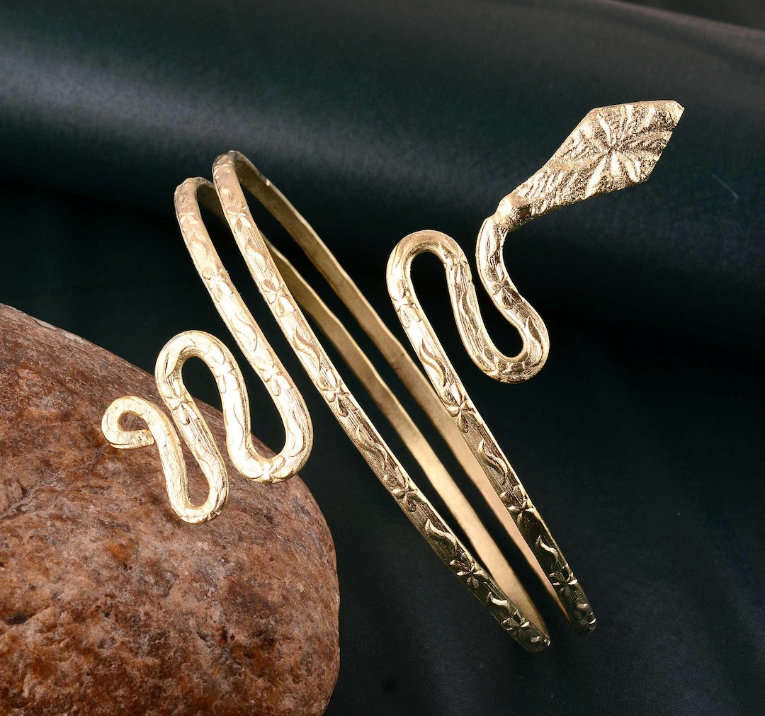 Snake Arm Cuff, Gold Bracelet, Serpent Arm Cuff, Boho Bracelet ...