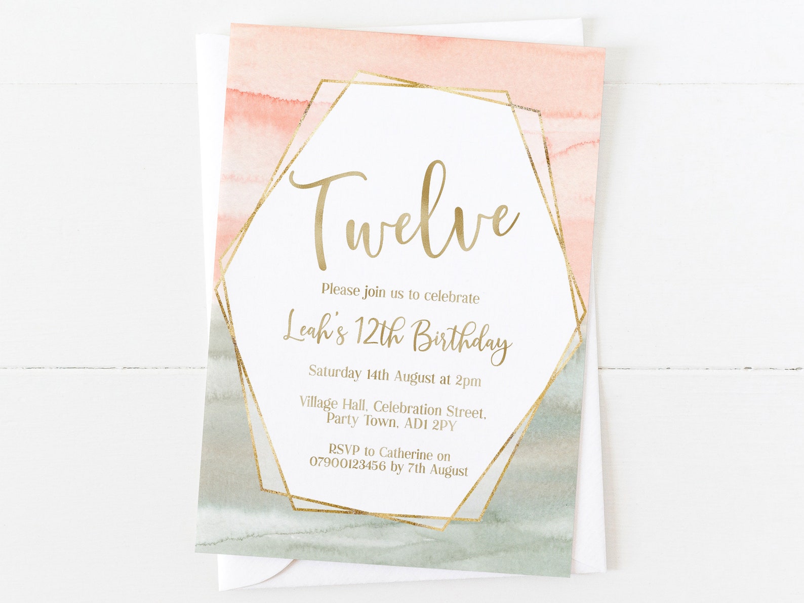 12th Birthday Invite for Tween Girl, Tween Birthday Party Editable ...
