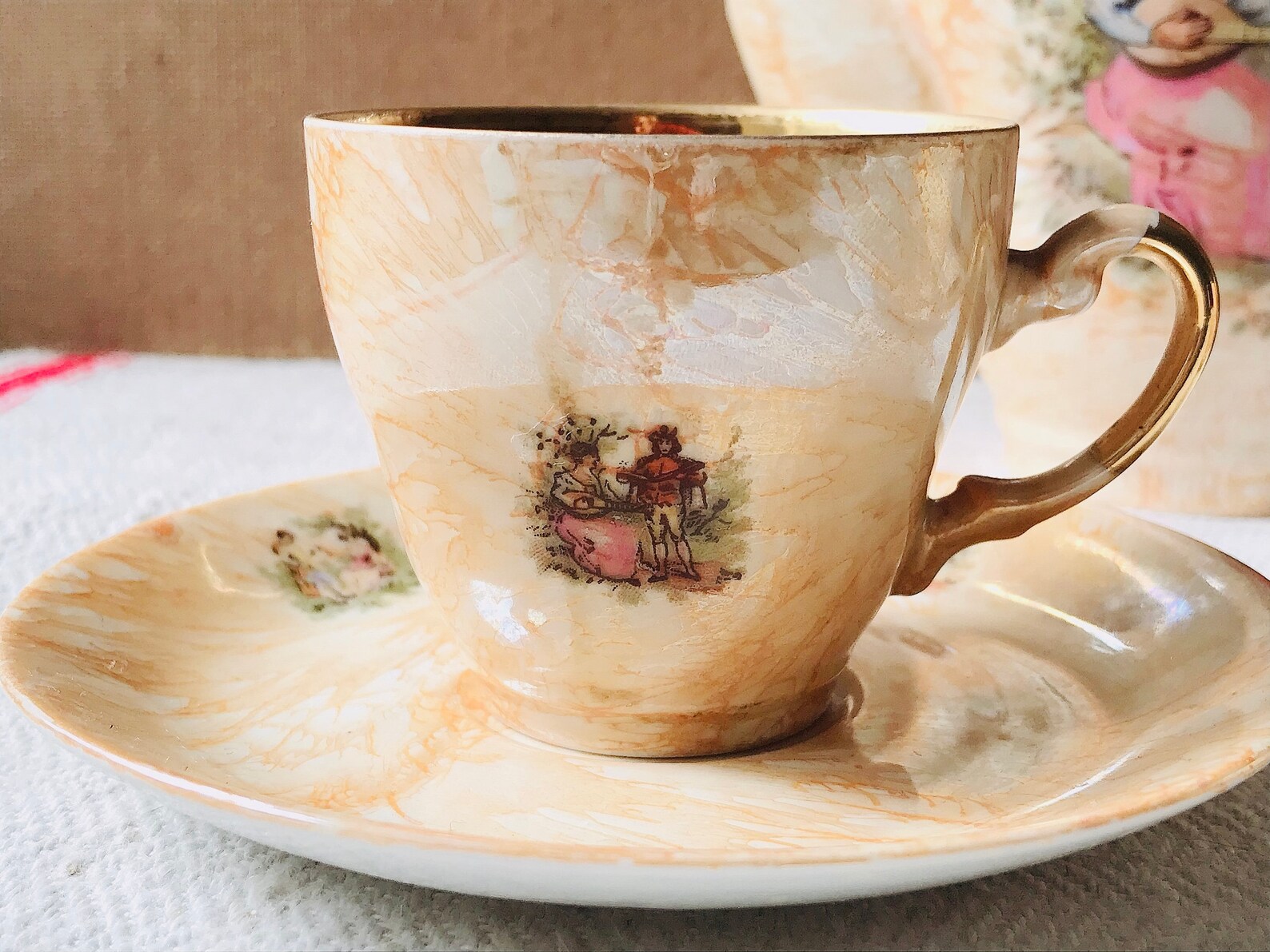 Antique Porcelain Set Madonna for 3 Persons Figured Pair on Porcelain ...