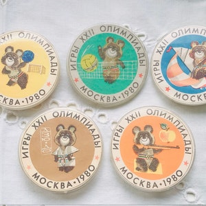 Soviet Badges 5 Badges Olympic Bears Olympics 80 - Etsy