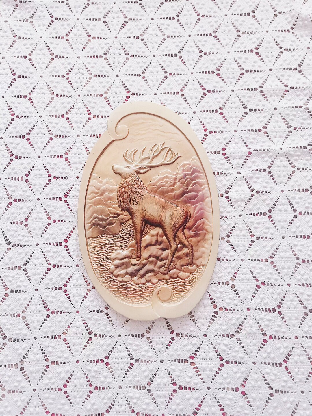 Handmade Antique Picture of Mountain Deer Ceramic - Etsy