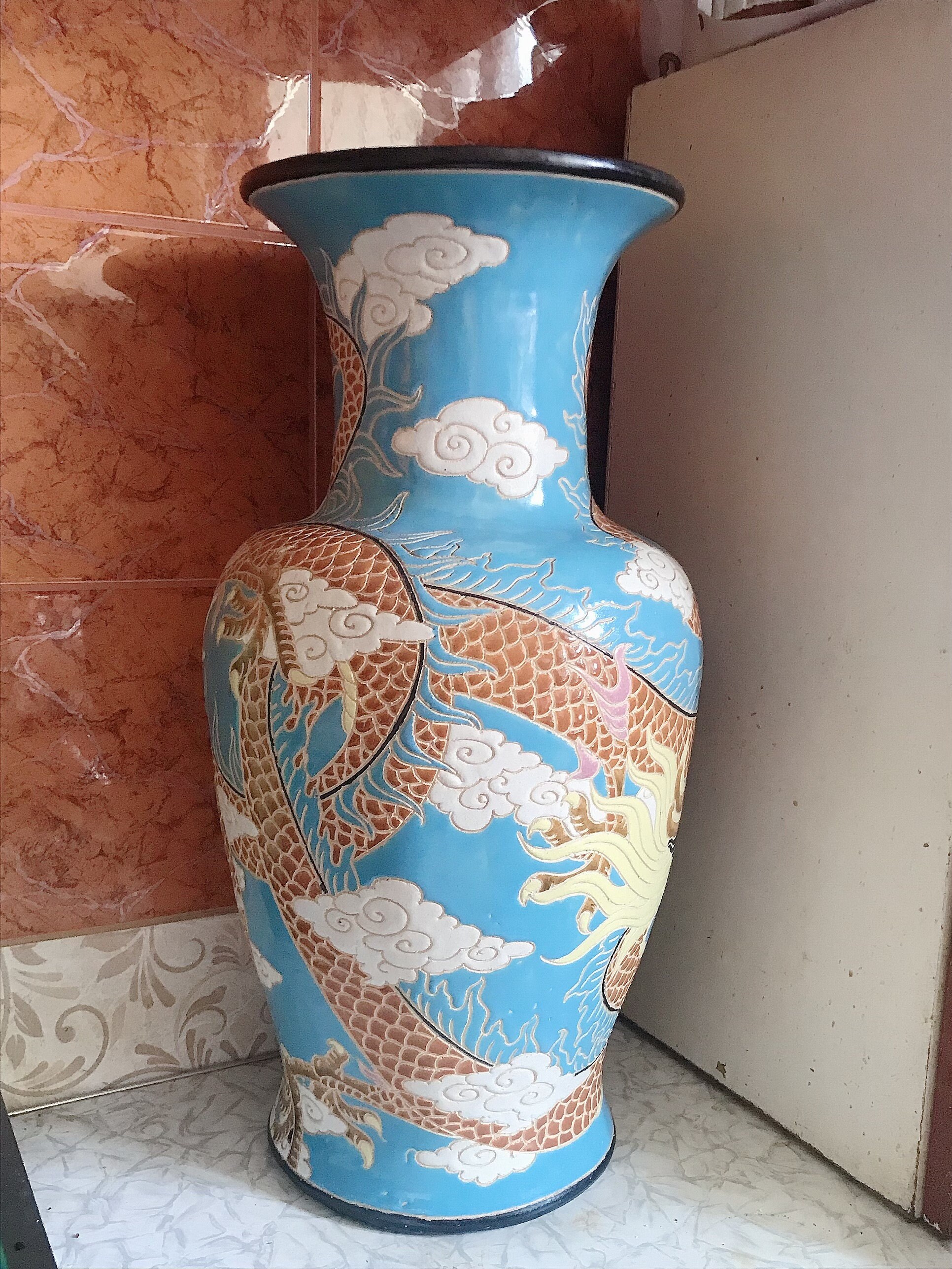 Large Antique Porcelain Vase XIX Century "dragon" - Etsy