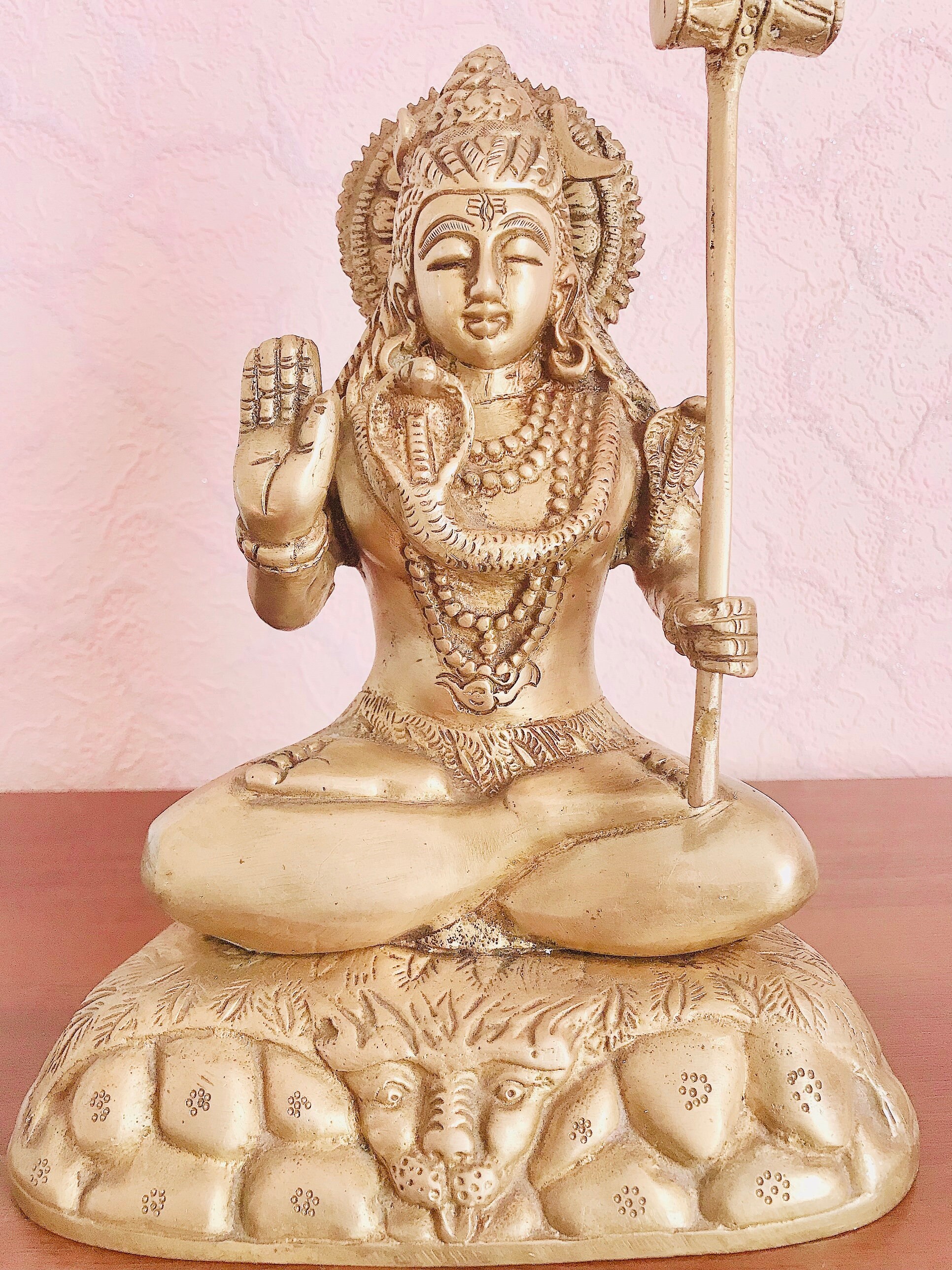 Chinese Antique Temple Collection Gilt Bronze Handmade Manjushri Statue ...