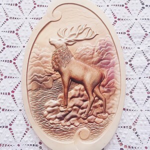 Handmade Antique Picture of Mountain Deer Ceramic - Etsy