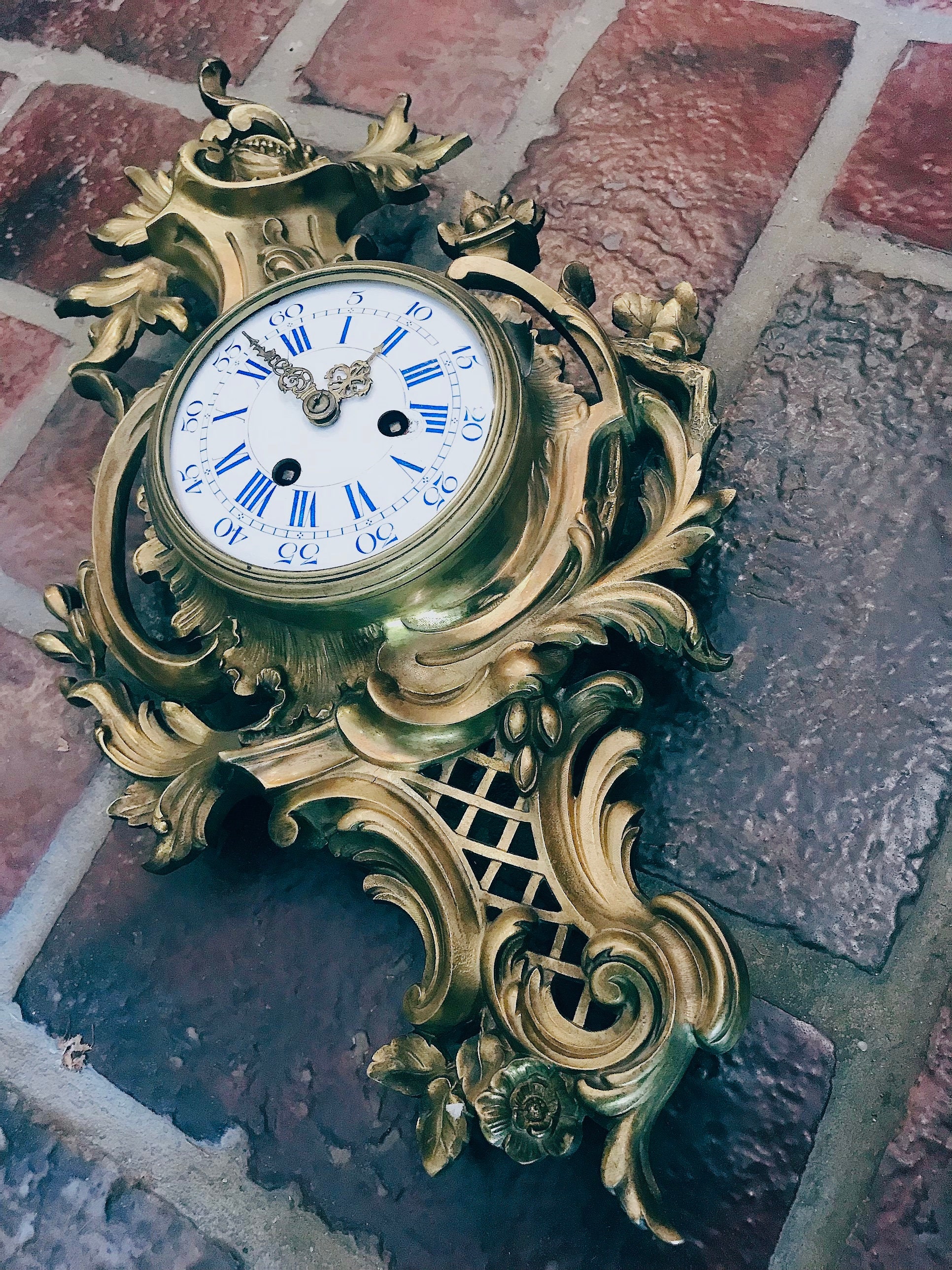 19th Century Antique Bronze Wall Clock - Etsy