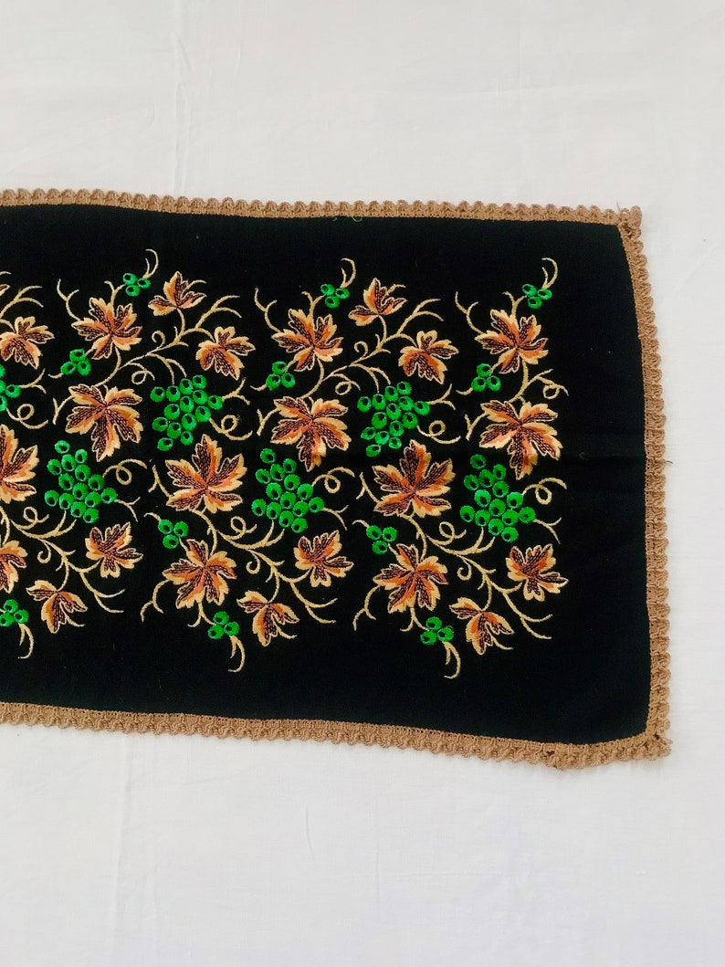 Wool Fabric With Antique Embroidery. Embroidery Silk Vintage - Etsy