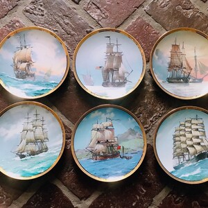 Set of 6 Plates Ships From the Official Collection of Plates Gilded - Etsy