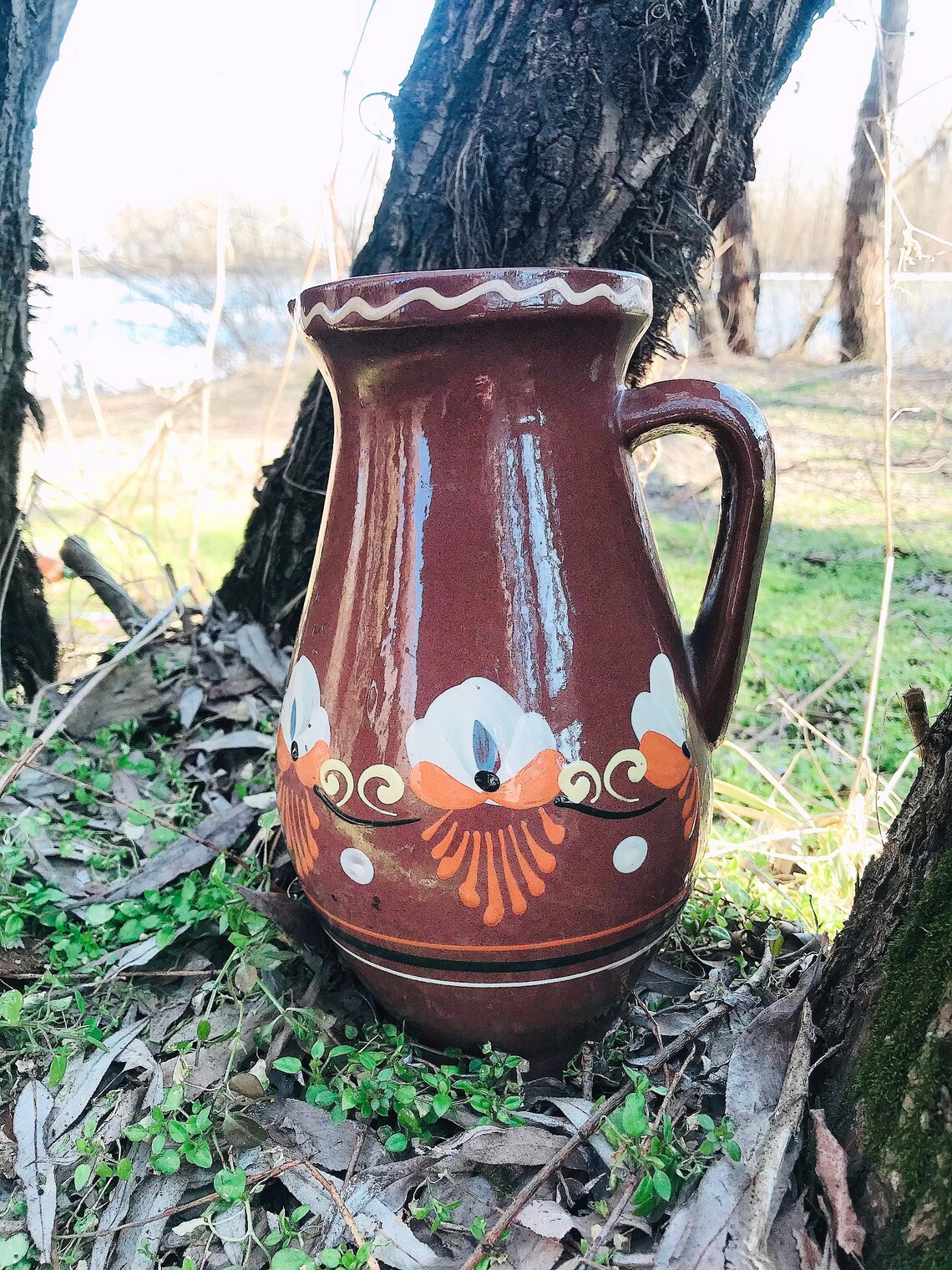 Antique Ancient Earthenware Vessel Earthen Jug Rustic Decor Household ...
