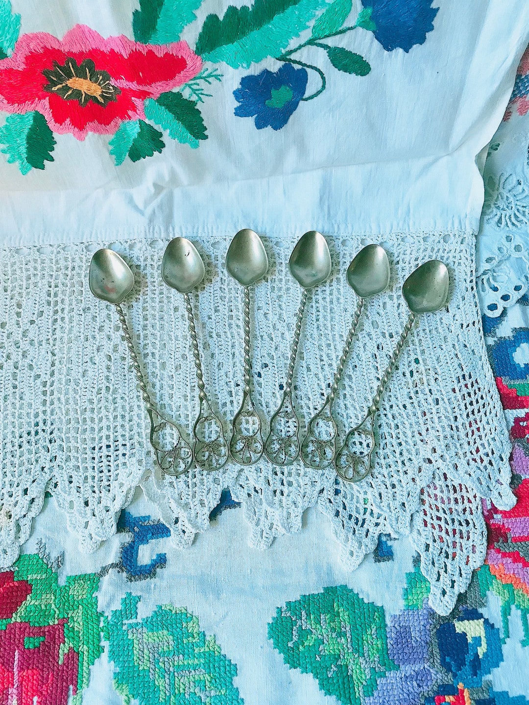 A Set of Teaspoons of the USSR Cupronickel Soviet Teaspoons Old Cutlery ...