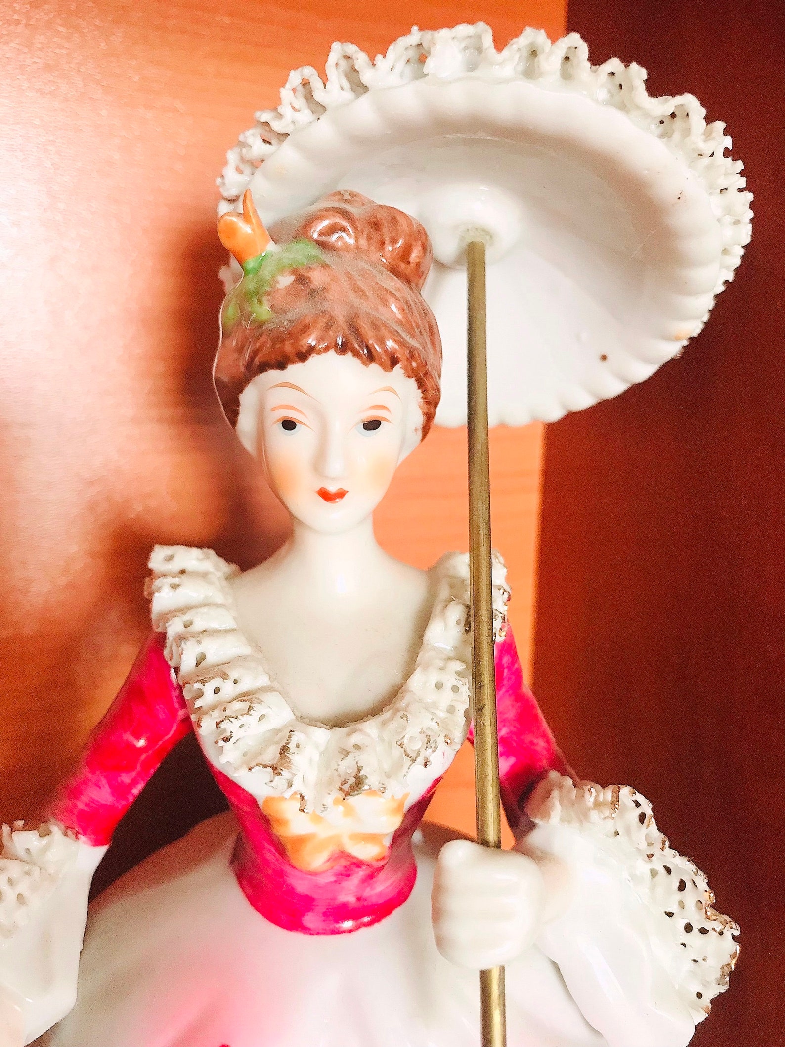 Vintage Porcelain Figurine of a Girl With an Umbrella, Made in Germany ...