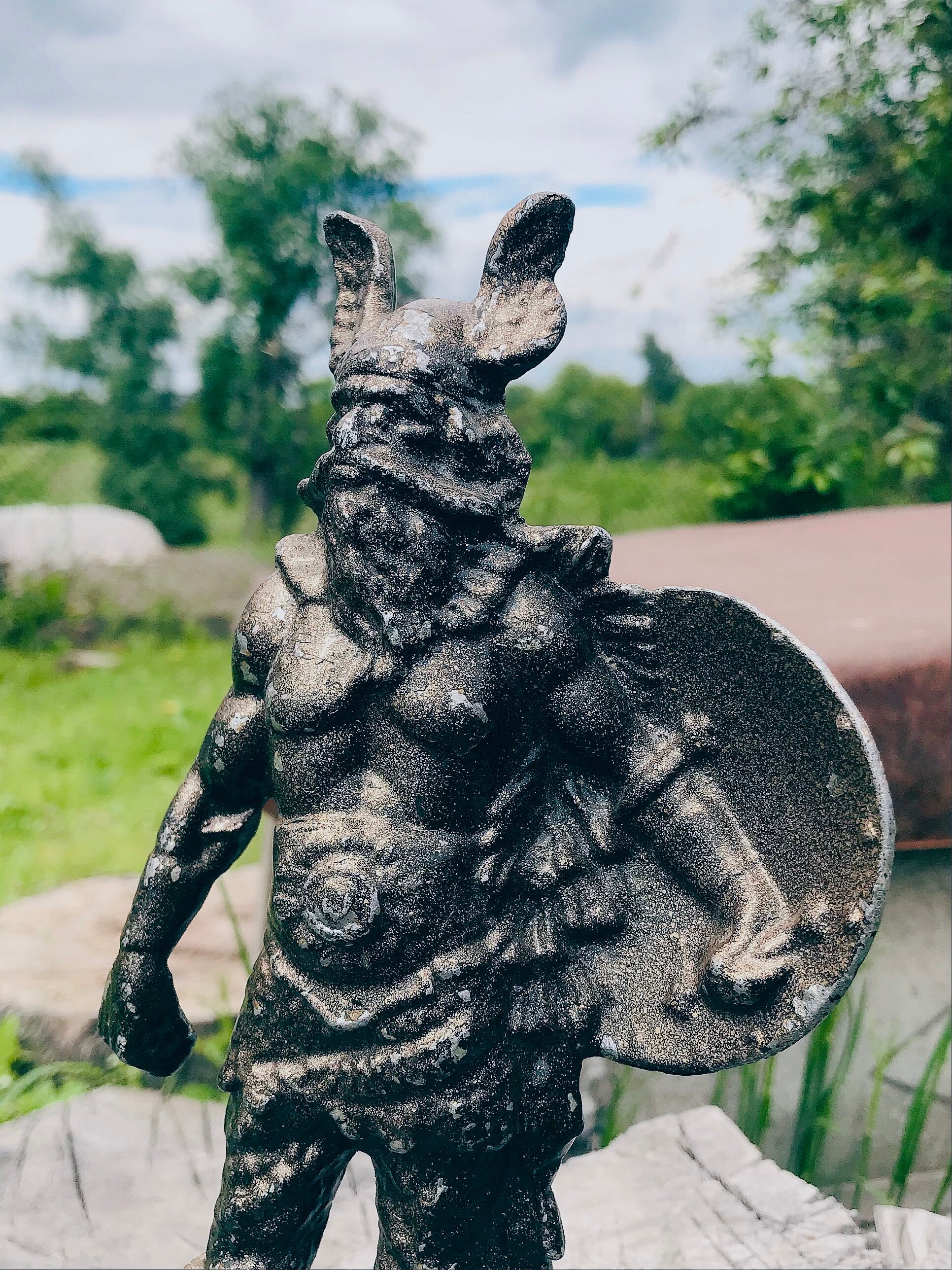 Vintage Metal Sculpture Viking Knight Medieval Viking Soviet - Etsy