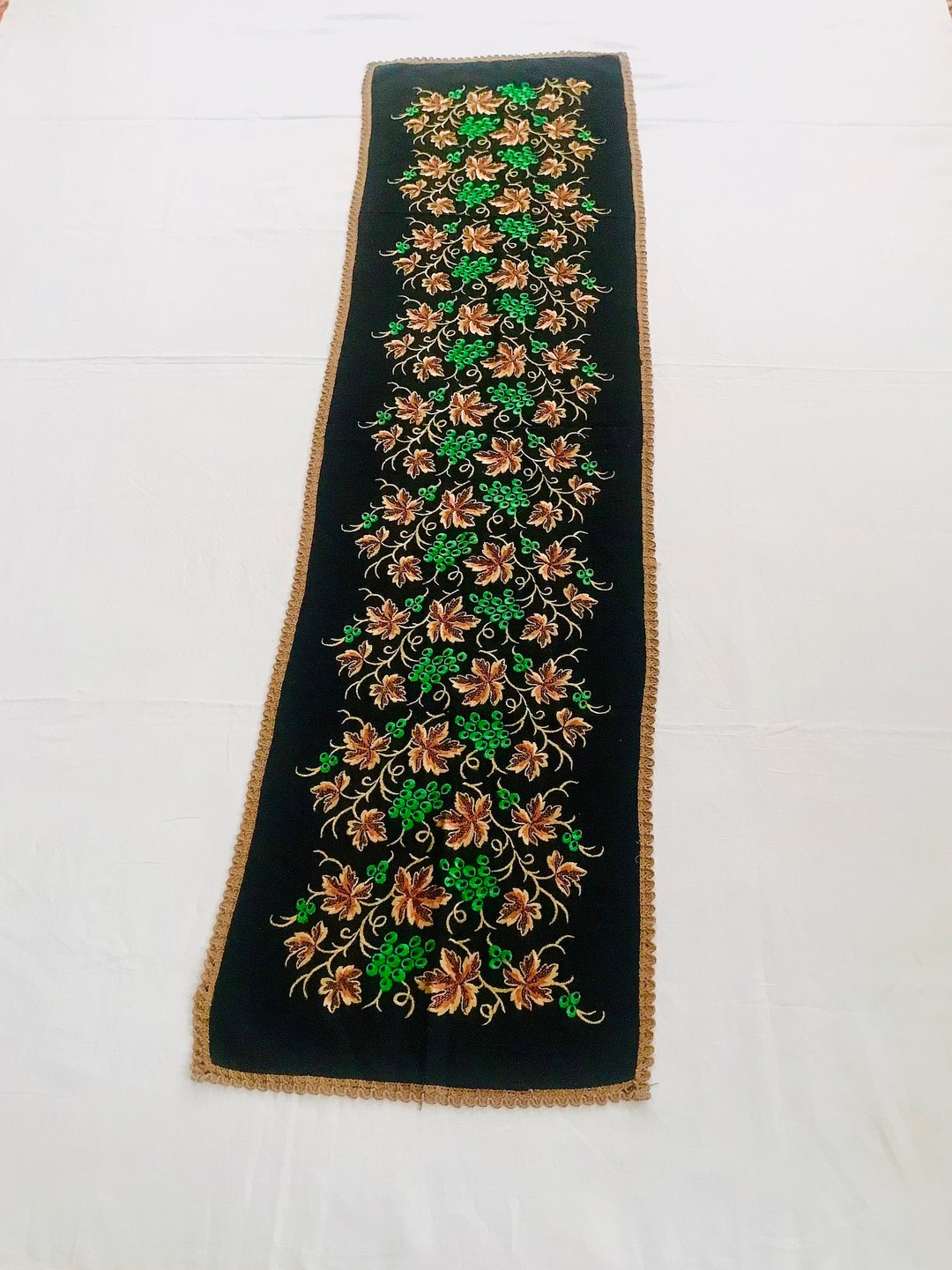 Wool Fabric With Antique Embroidery. Embroidery Silk Vintage Thread ...