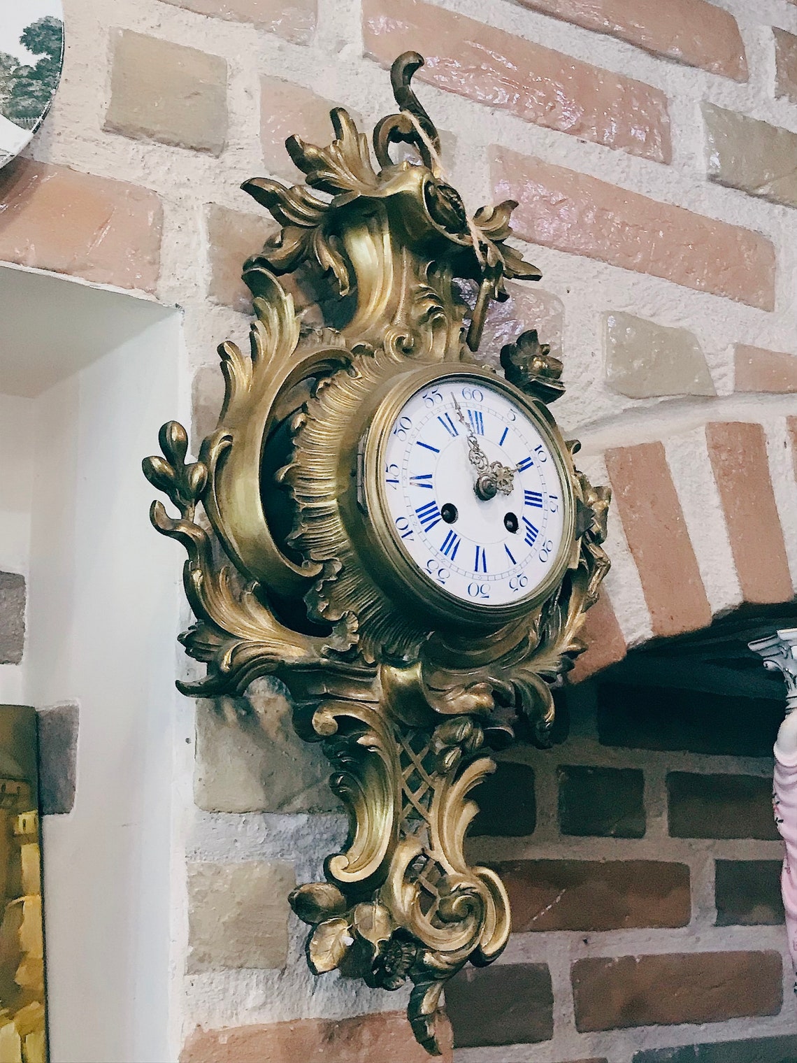 19th Century Antique Bronze Wall Clock - Etsy