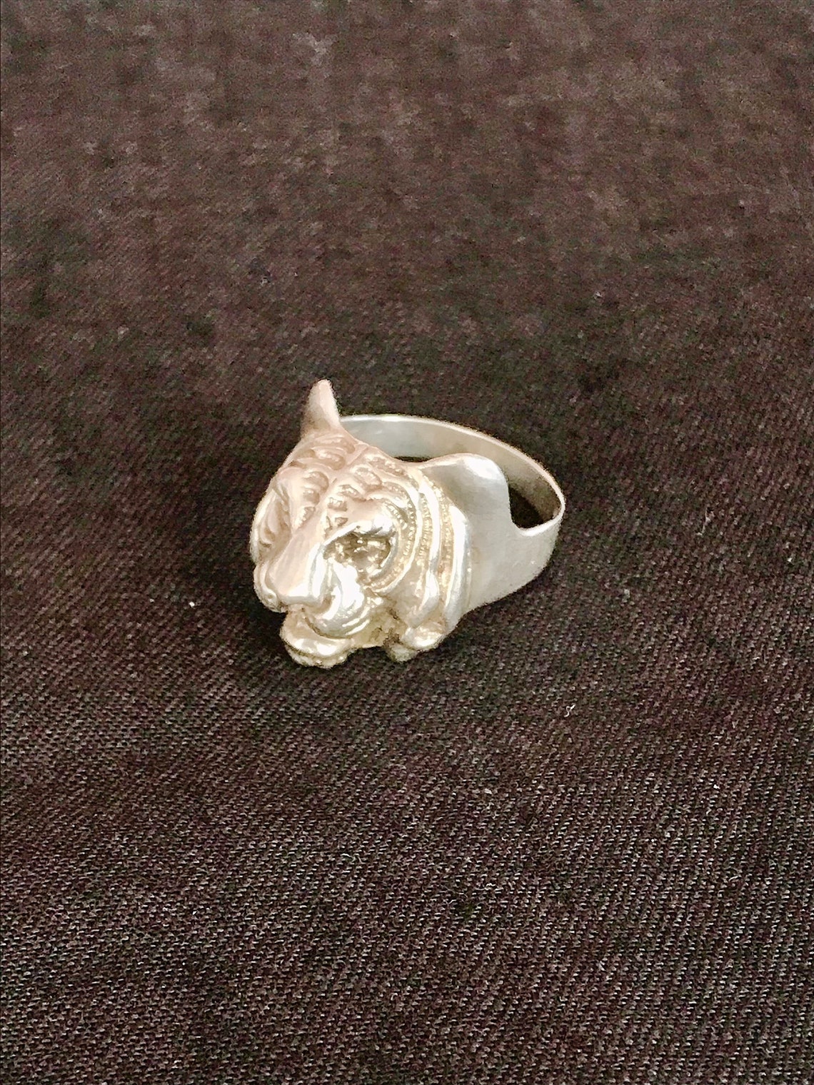 Old Tiger Signet Ring Vintage Ring 925 Sterling Silver Old - Etsy España